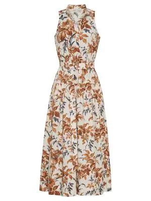 Cara Cara Atlas Printed Midi Shirtdress - Windsor Egret