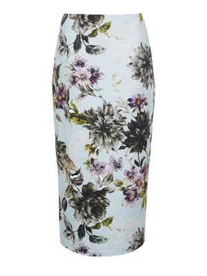 Cara Cara Sienna Midi Skirt - Margaux Bloom Blue