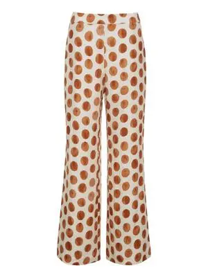 Cara Cara Printed Wide Leg Pant - Celeste Spot Ginger