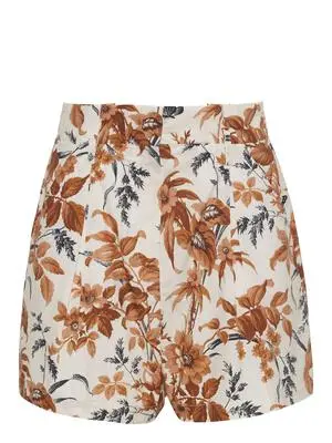 Cara Cara Printed Pleated Shorts - Windsor Egret