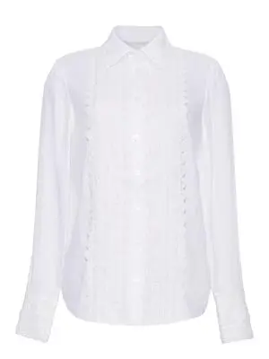 Cara Cara Ideal Shirt - Lace Inserts White
