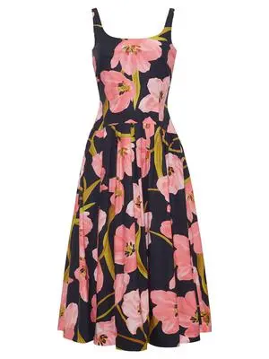 Cara Cara Regio Midi Dress - Marais Bloom Black