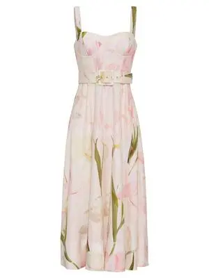 Cara Cara Calypso Fit-and-flare Midi Dress - Lillian Blush