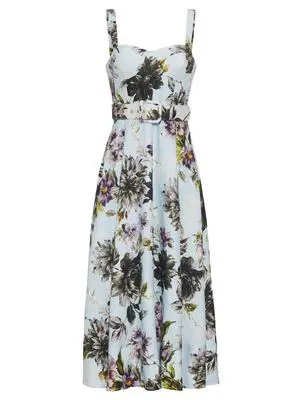 Cara Cara Calypso Fit-and-flare Midi Dress - Margaux Bloom Blue
