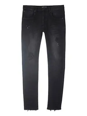 PURPLE BRAND Repair Dropped Fit Jeans - Black