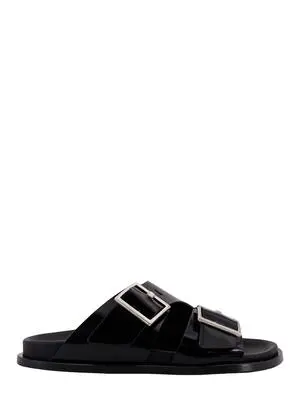 ALOHAS Alba Low Leather Sandals - Black