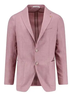 Tagliatore Virgin Wool, Silk And Linen Blazer - Pink