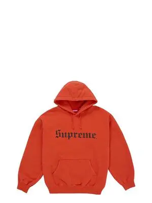 Supreme Washed Old English Hooded Sweatshirt Orange