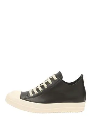 Rick Owens Leather Low Sneakers - Black/milk