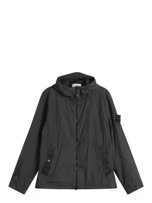 Stone Island Crinkle Reps Hooded Jacket - Black