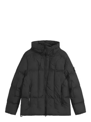 Stone Island Seam Faded Light Nylon Tela Down Jacket - Black