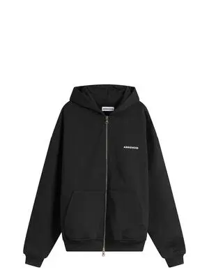 ANNIE HOOD Mini Logo Zip Hoodie - Black