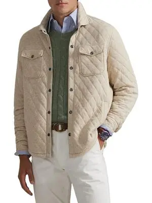 Polo Ralph Lauren Quilted Jersey Overshirt - Expedition Dune Heather