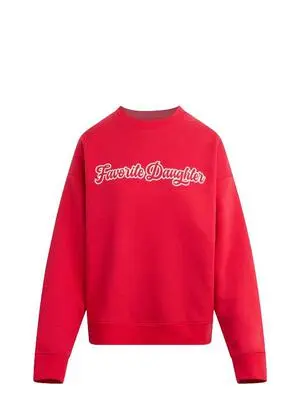 FAVORITE DAUGHTER Varsity French Terry Graphic Sweatshirt - Rouge Red/white
