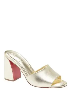 CHRISTIAN LOUBOUTIN Jane Slide Sandal - G306 Platine/lin Platine