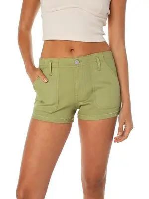 Roxy Lil Sunshine High-Waisted Cuffed Shorts Sage