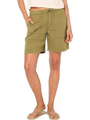 Roxy Hawaii Harbor Cotton Shorts - Avocado