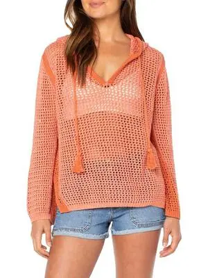 Roxy Open Stitch Hooded Tunic - Lantana
