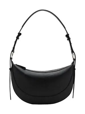 Mango Oval Faux Shoulder Bag - Black