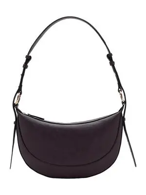 Mango Oval Faux Shoulder Bag - Burgundy