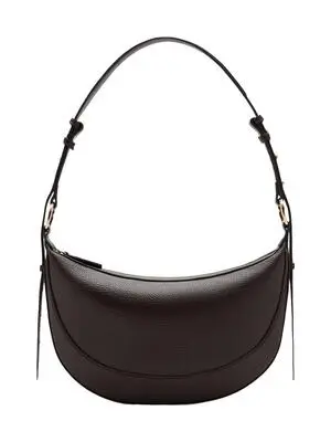 Mango Oval Faux Shoulder Bag - Chocolate