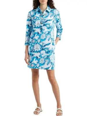 LILLY PULITZER® Printed Shirtdress - Bellevue Blue Lilly Gulls
