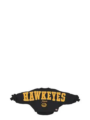 PRESSBOX Iowa Hawkeyes Dolman Pullover Sweatshirt - Black