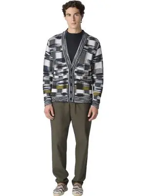 Missoni Cotton-blend Cardigan With Check Pattern - Multicoloured