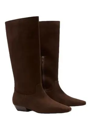 THERAPY AUSTRALIA Xavier Tall Boots - Chocolate Faux Suede