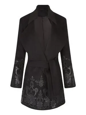 ANNE FONTAINE Wool Peacoat With Arabesque Embroidery