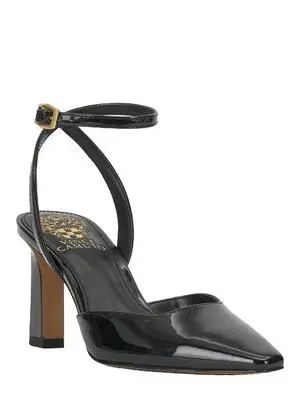 Vince Camuto Galees Ankle Strap Pump - Black Patent