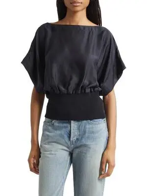 Ramy Brook Amor Bateau Neck Top - Black