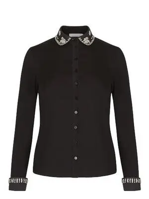 Anne Fontaine Gabriella Crystal-embellished Shirt - Black