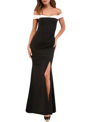 LIPSY Off-the-Shoulder Maxi Dress