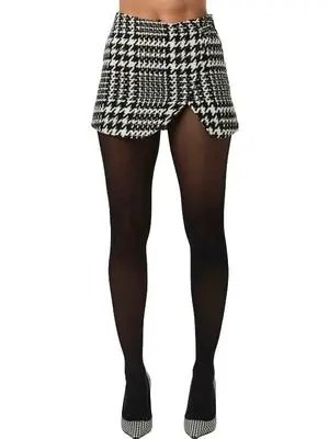 Naked Wardrobe Houndstooth Wrap Miniskirt - Black/white