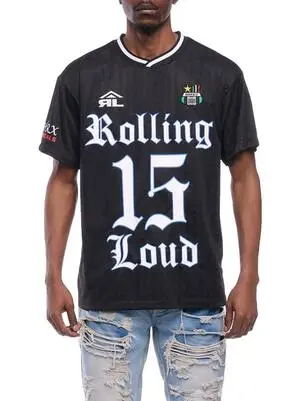 ROLLING LOUD Victory Short Sleeve Soccer Jersey - Black