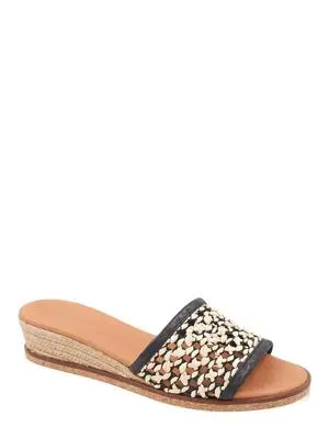 Andre Assous Nessie Wedge Sandal Natural/black