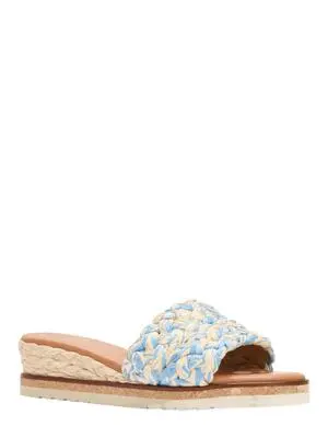 Andre Assous Nessie Wedge Sandal Natural/sky Blue