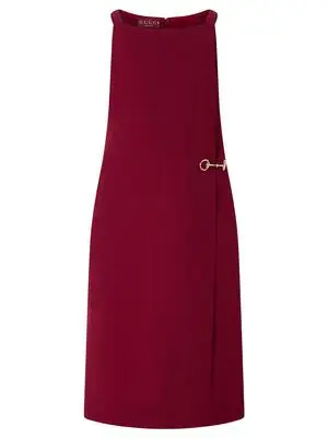 Gucci Horsebit-embellished Crepe Midi Dress - Red