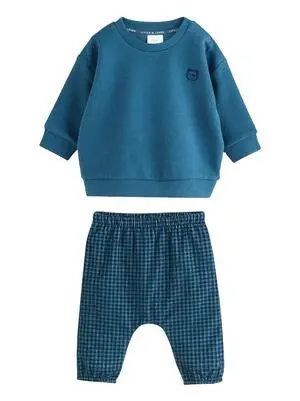 NEXT Bear Sweatshirt & Pants Set - Blue