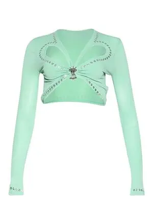 Rabanne Cut-out Cropped Top - Green