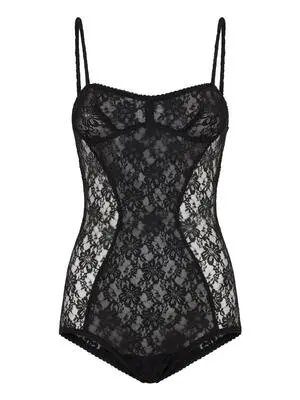 Attico Stretch Lace Bodysuit - Black