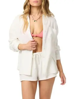 O'Neill Leni Relaxed Fit Cover-up Shirt - White