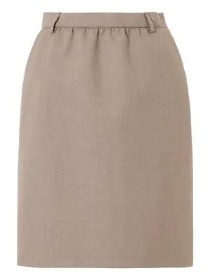 Tibi Layered Knit-Trimmed Ribbed Wool-Blend Half-Zip Sweater Stone