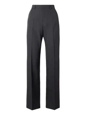 Gucci Striped Wool Straight-leg Pants - Gray