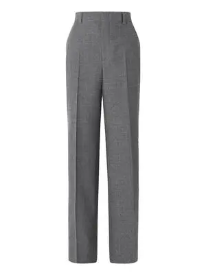 Gucci Wool-crepe Straight-leg Pants - Gray