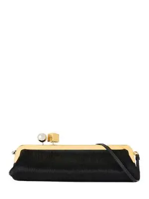 Jacquemus Salon Calf Hair Clutch - Black