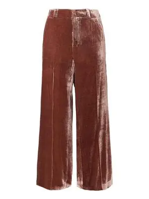La DoubleJ Good Butt Velvet Flared Pants - Brown