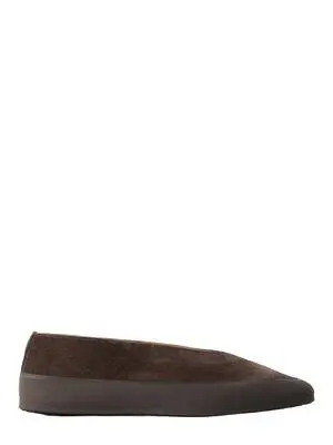 Le Monde Beryl Shearling-lined Suede Ballet Flats - Brown