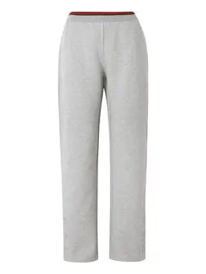 Gucci Cotton-blend Jersey Track Pants - Gray